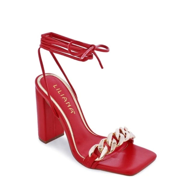 Liliana | Shoes | Liliana Red Lace Up Heels | Poshmark